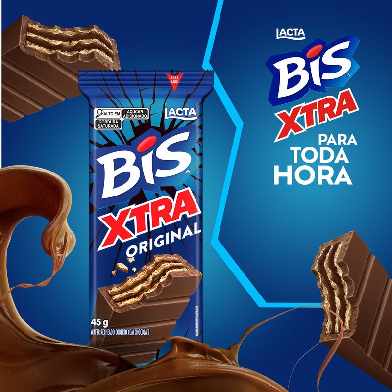 Chocolate Bis Lacta Xtra ao Leite 45g