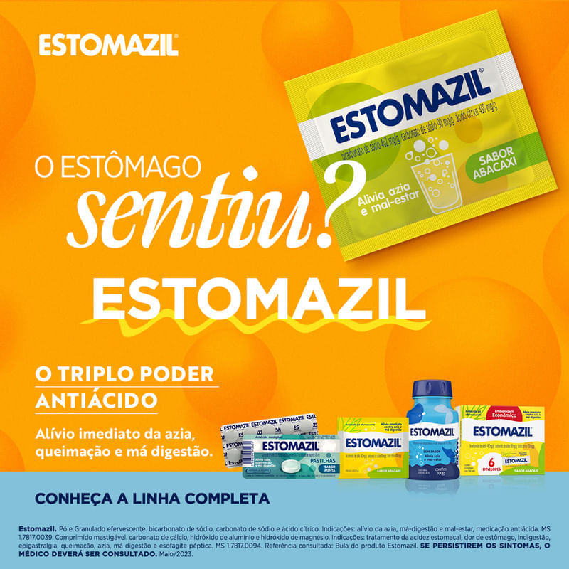 Estomazil Pó Efervescente Sabor Laranja 5g, Como Usar - Drogal