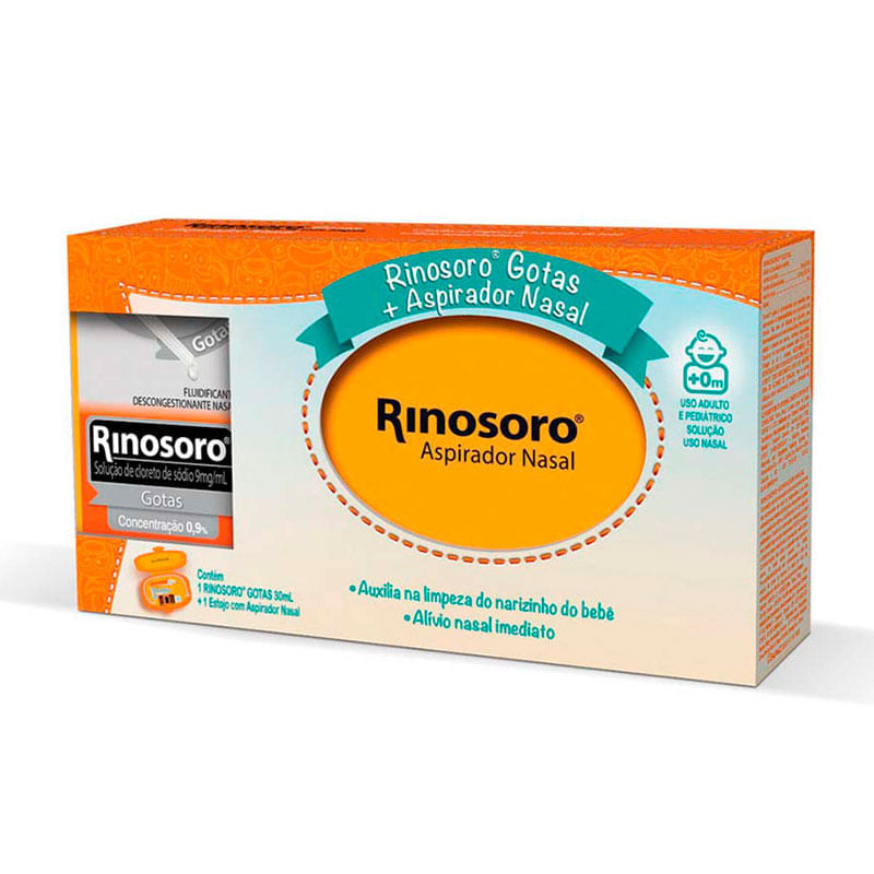 Kit Rinosoro Gotas 30ml + Aspirador Nasal - Farmácia Online Drogal