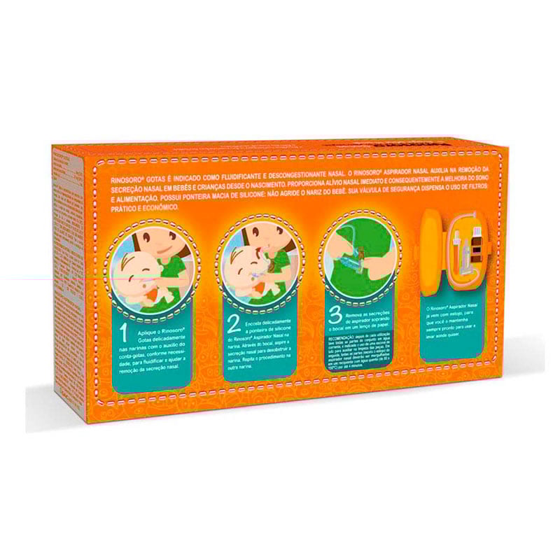 Kit Rinosoro Gotas 30ml + Aspirador Nasal