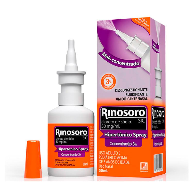 Rinosoro Spray SIC 3% Solução Hipertônica 50ml | Farmácia Online Drogal
