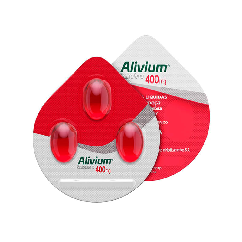 Alivium 400mg 3 Cápsulas Líquidas | Farmácia Online Drogal