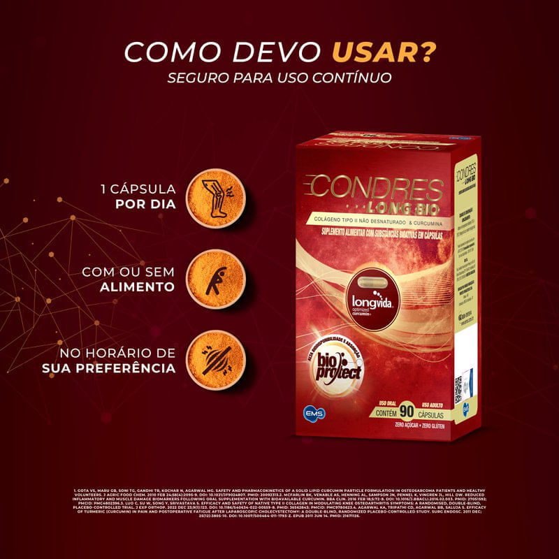 Suplemento Alimentar Condres Long Bio 90 Cápsulas | Drogal