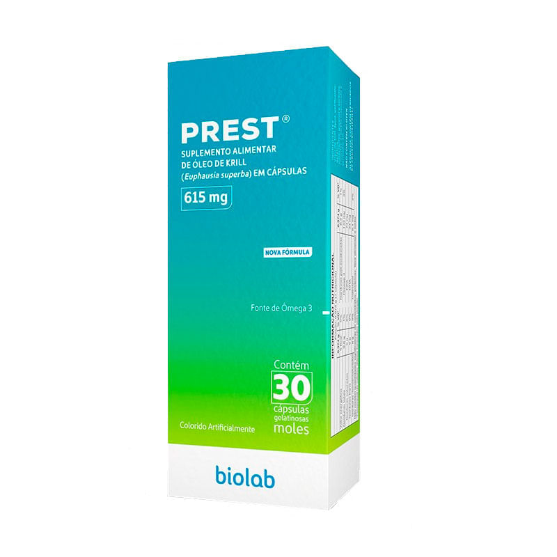 Suplemento Alimentar Prest 615mg 30 Cápsulas Gelatinosas Moles