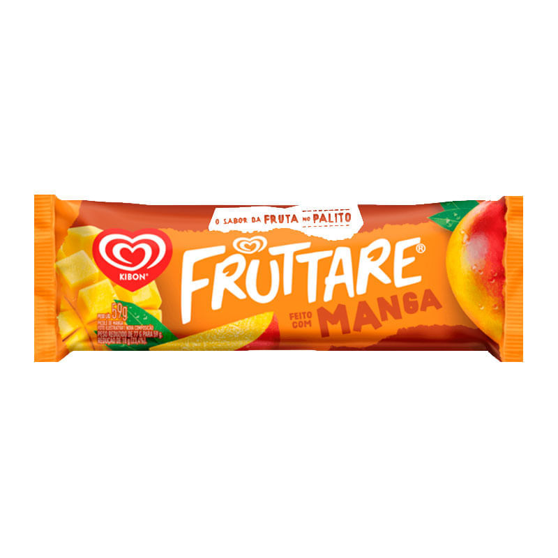 Sorvete Picolé Kibon Fruttare Sabor Manga 59g | Farmácia Online Drogal