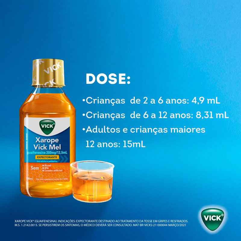 Vick Mel 100ml: Xarope Expectorante | Drogal