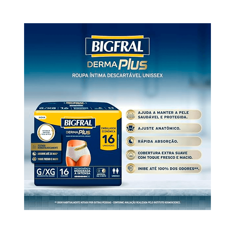 Roupa Íntima Bigfral Pants Premium G/XG 16 Unidades
