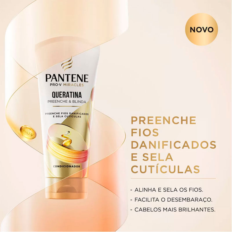 Condicionador Pantene Pro-V Miracles Queratina Preenche & Blinda 150ml ...