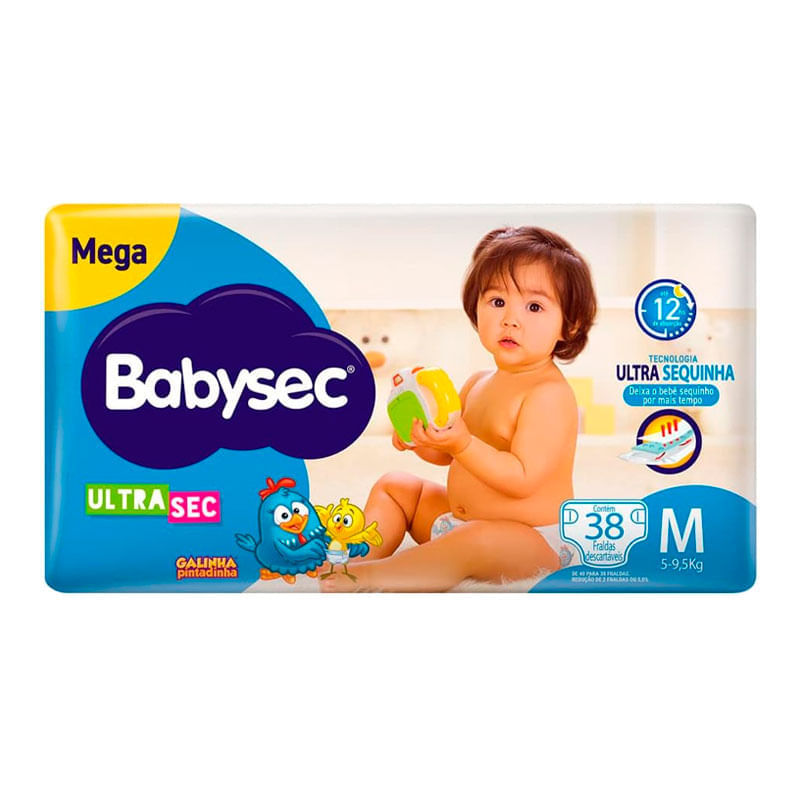 Fralda Babysec Ultrasec Mega Galinha Pintadinha M 38 Unidades ...