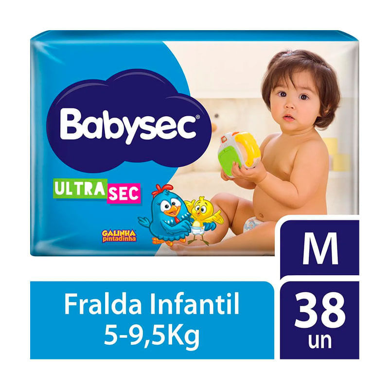 Fralda Babysec Ultrasec Mega Galinha Pintadinha M 38 Unidades ...