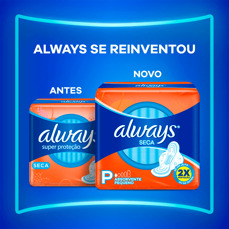 Absorvente Always Seca Com Abas Tamanho P 32 Unidades