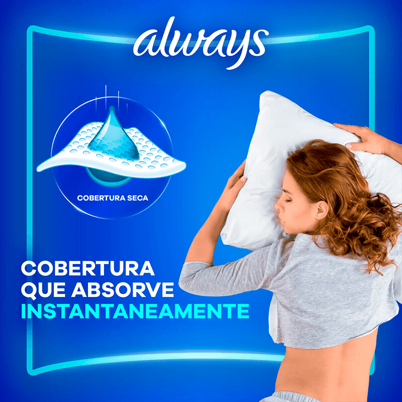 Absorvente Always Noturno Seca Com Abas Tamanho G 48 Unidades ...
