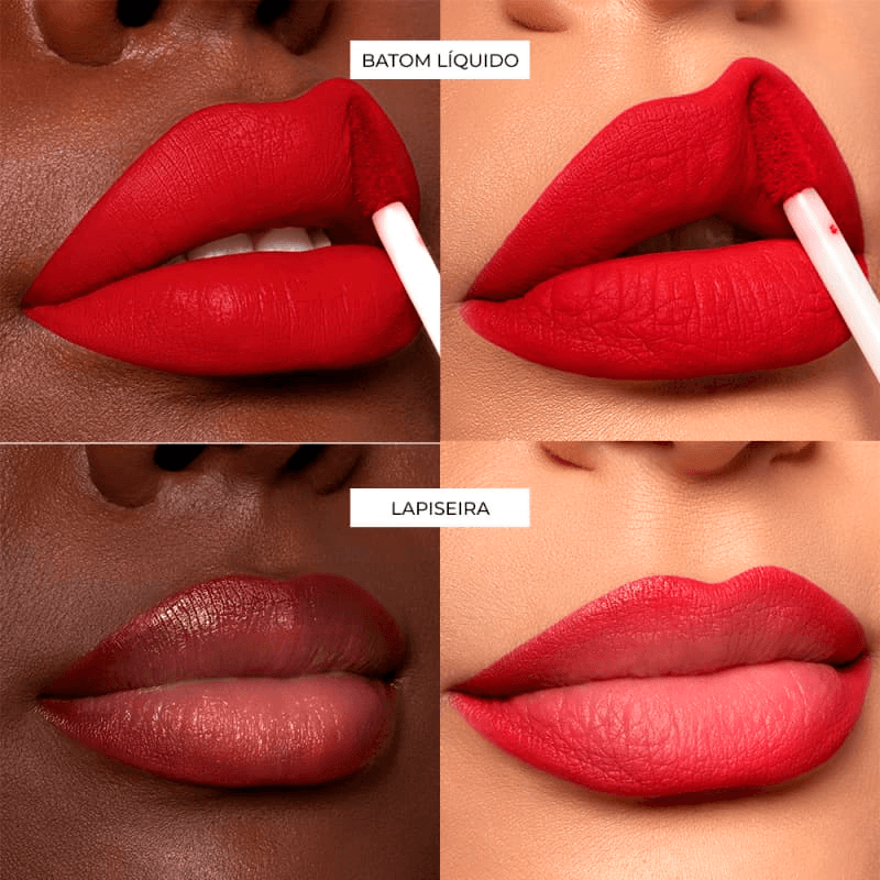 Kit Lipkit Vult Batom Líquido Matte Nano HD Rubi 5ml + Lapiseira Labial ...
