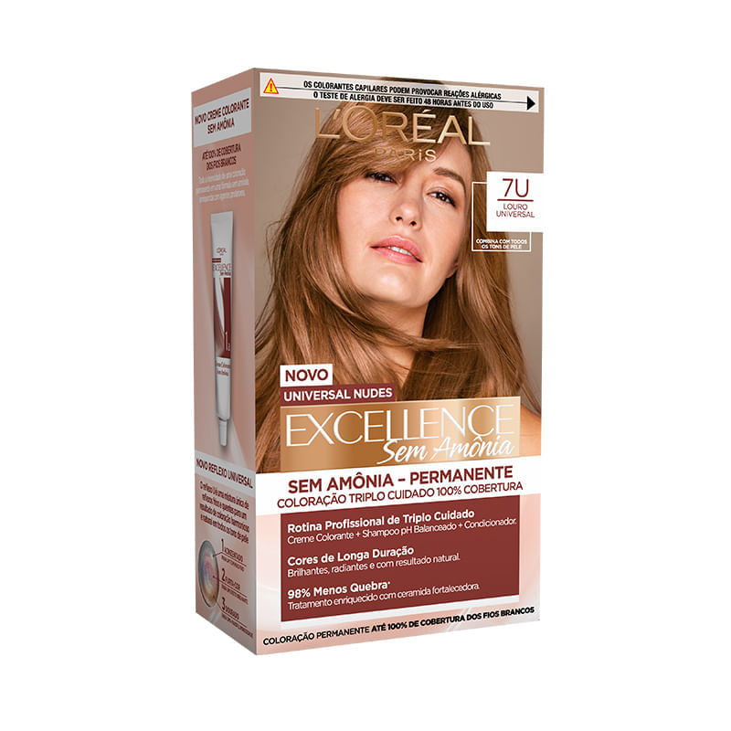 Tintura Imédia Excellence 7U: Louro Natural Sem Amônia