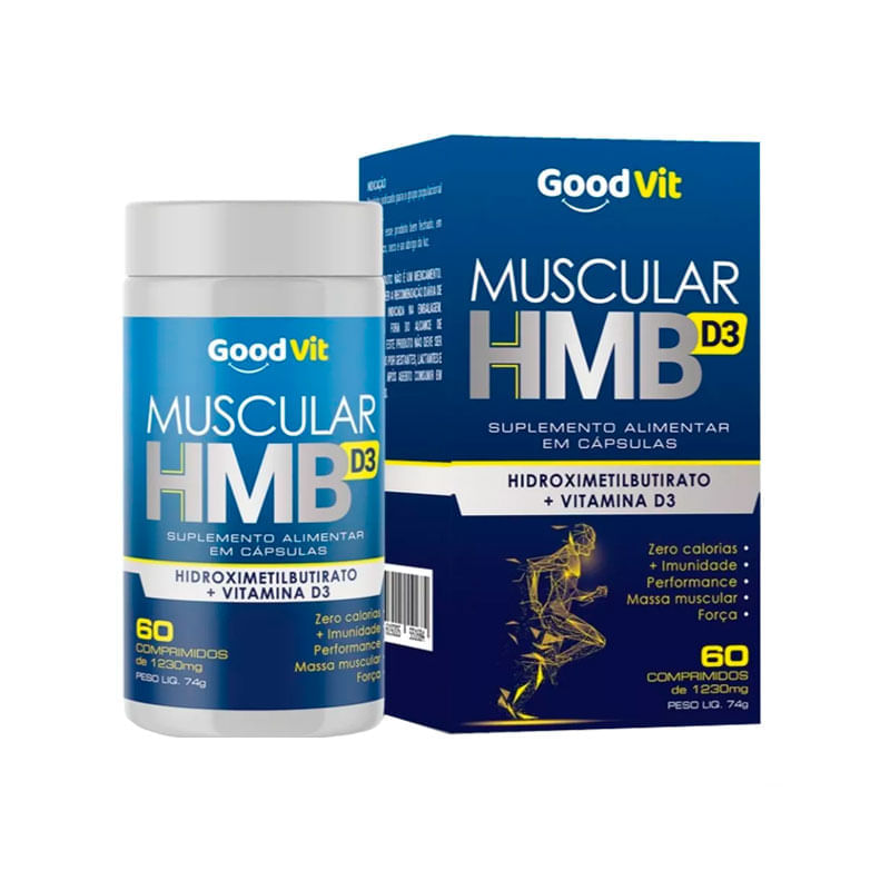 Suplemento Alimentar Good Vit Muscular HMB D3 60 Comprimidos | Farmácia ...