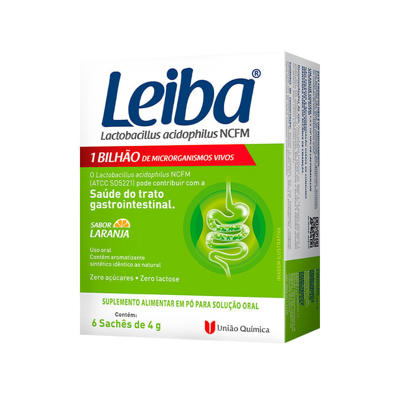 Suplemento Alimentar Leiba 1 Bilhão Pó para Solução Oral Sabor Laranja ...
