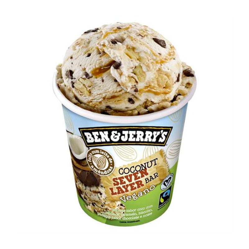 Sorvete Ben Jerry's Coconut Seven Layer Bar Vegano 458ml | Farmácia ...