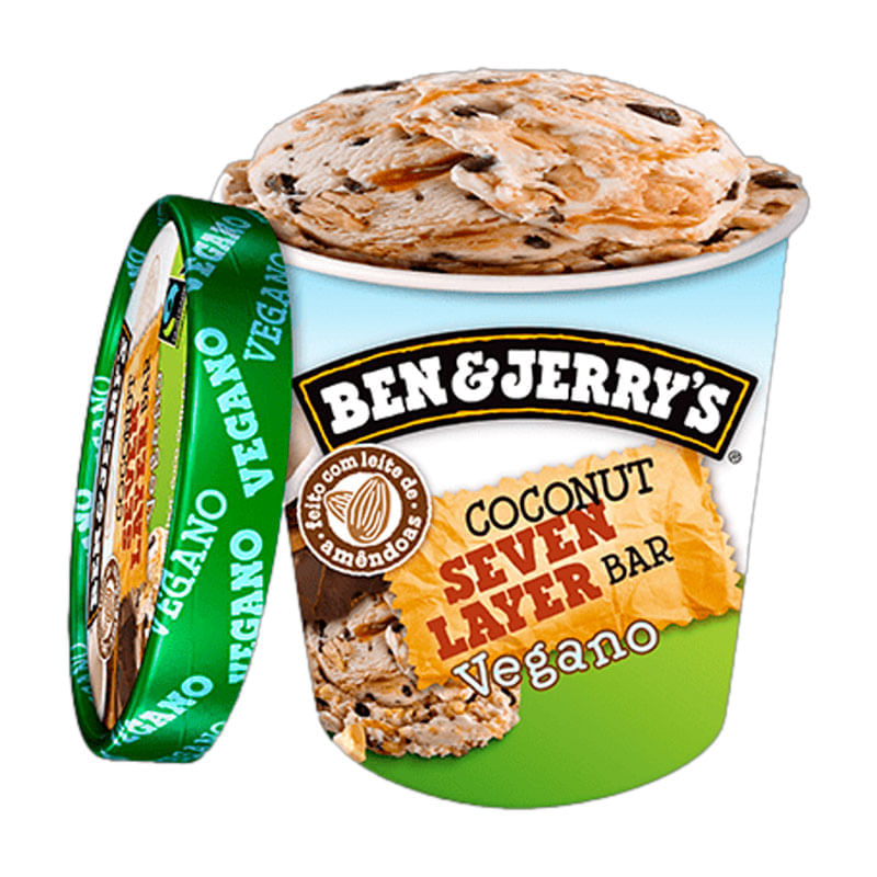 Sorvete Ben Jerry's Coconut Seven Layer Bar Vegano 458ml | Farmácia ...
