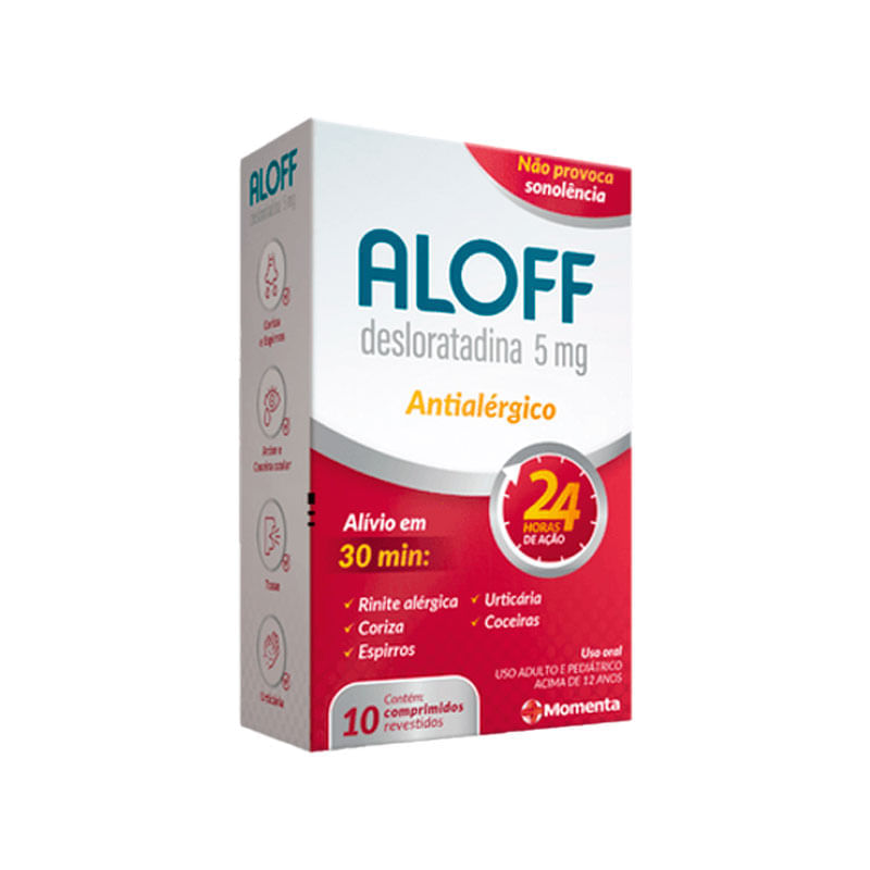 Aloff 5mg 10 Comprimidos Revestidos | Farmácia Online Drogal