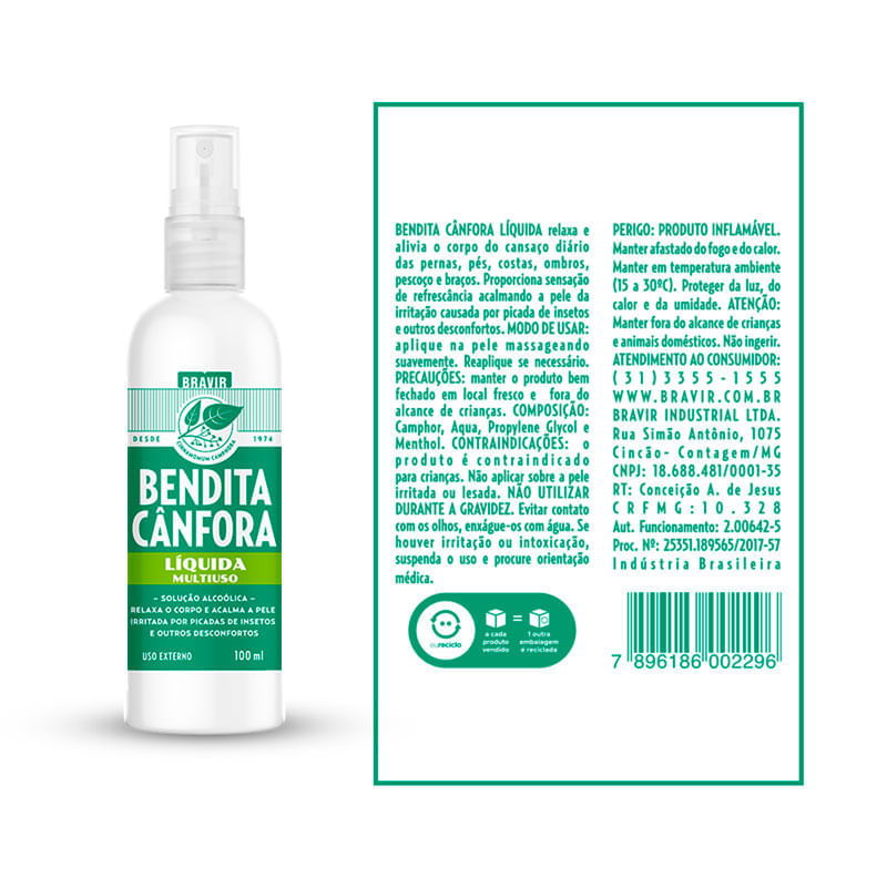 Bendita Cânfora Solução Spray 100ml | Farmácia Online Drogal