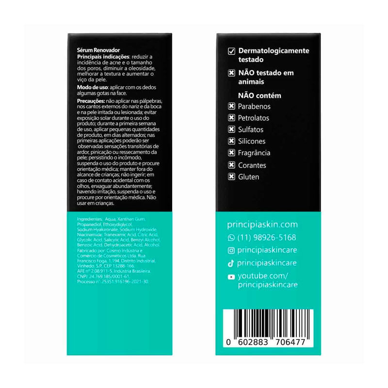 Sérum Facial Principia Mix-01 30ml: Peles Oleosas e Acneicas