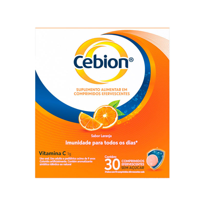 Suplemento Alimentar Cebion Sabor Laranja 30 Comprimidos Efervescentes ...