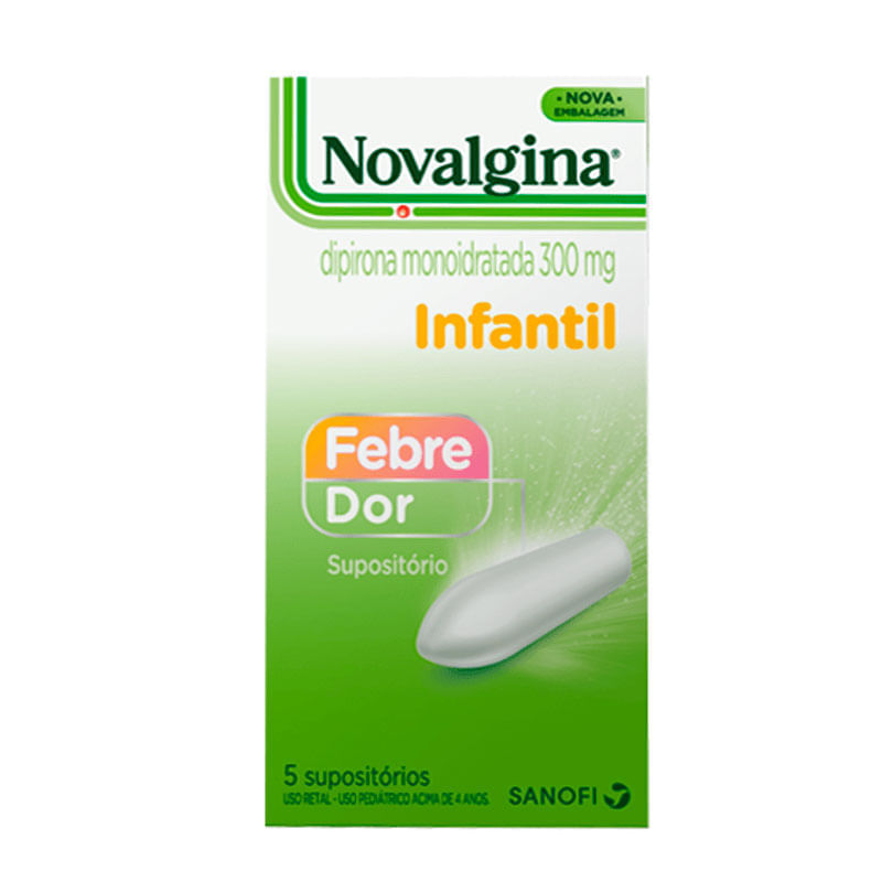Novalgina Supositórios - Para Febre e Dor Crianças | Drogal