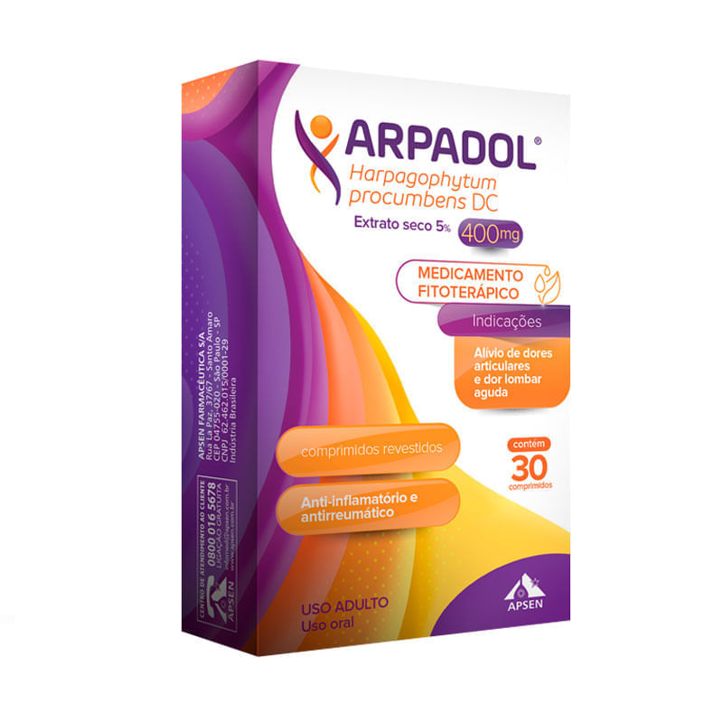 Arpadol 400mg 30 Comprimidos Revestidos - Farmácia Online Drogal