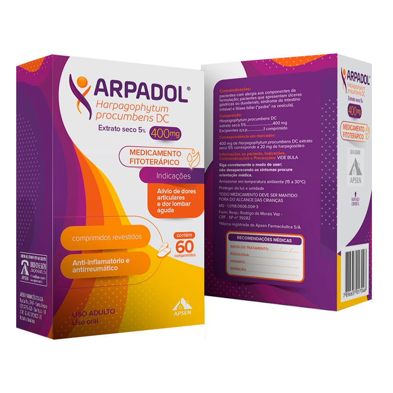 Arpadol 400mg 60 Comprimidos Revestidos em Oferta | Drogal