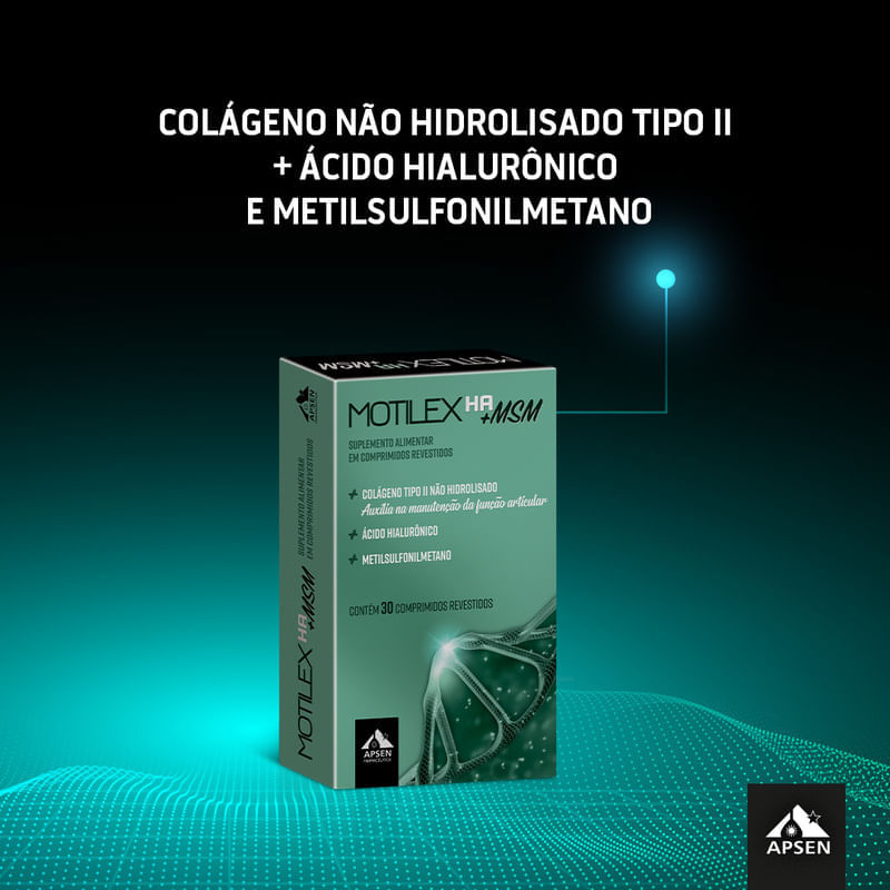 Suplemento Alimentar Motilex HA + MSM 30 Comprimidos Revestidos ...