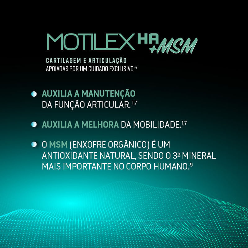 Suplemento Alimentar Motilex HA + MSM 30 Comprimidos Revestidos ...