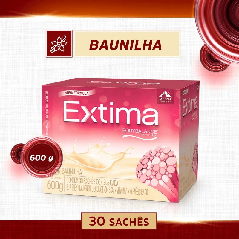 Suplemento Alimentar Extima Sabor Baunilha 30 Sachês 20g | Farmácia Online Drogal