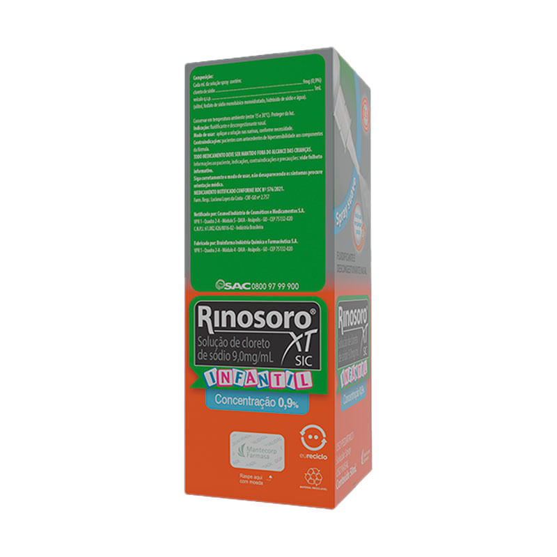 Rinosoro XT Infantil 9,0mg/ml Solução Spray Nasal 50ml | Farmácia ...