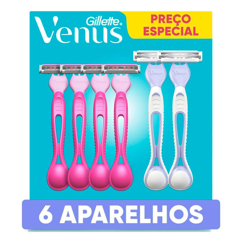 Kit Aparelho de Depilar Gillette Venus Suave 4 Unidades + Venus Íntima ...