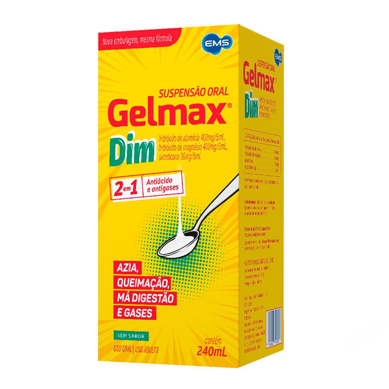 Gelmax Dim Sem Sabor 240ml, Preço, Para que serve - Drogal