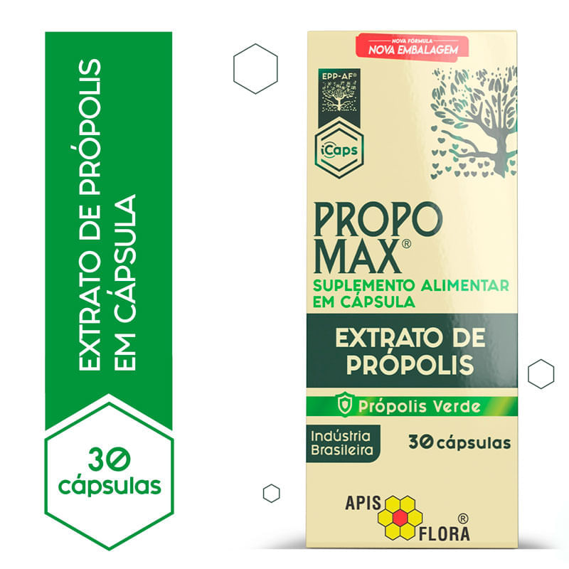 Suplemento Alimentar Propomax Extrato de Própolis 30 Cápsulas ...