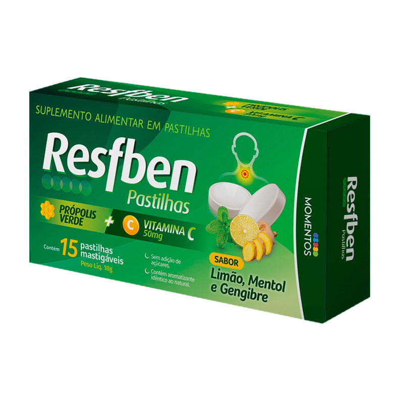 Suplemento Alimentar Resfben Sabor Limão, Mentol e Gengibre 15 ...