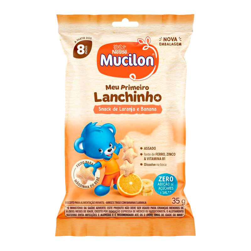 Snack Mucilon Meu Primeiro Lanchinho Laranja e Banana - Drogal