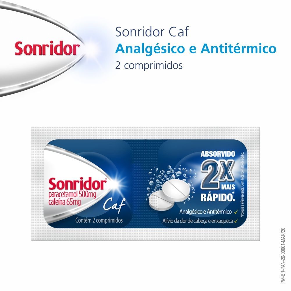 Sonridor Caf 500mg + 65mg 2 Comprimidos