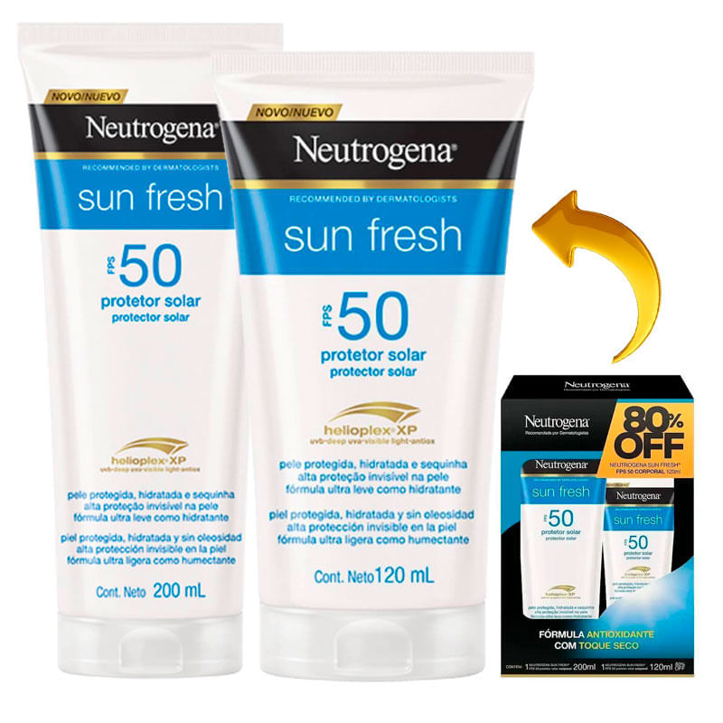 Kit Neutrogena Sun Fresh Helioplex XP Protetor Solar Corporal FPS50 ...