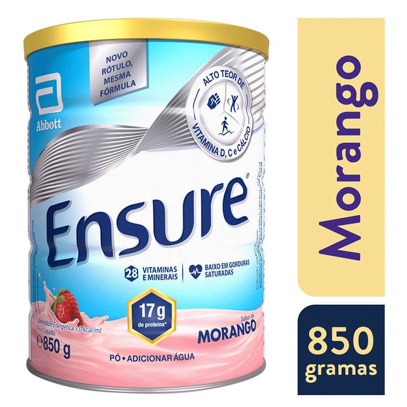 Suplemento Nutricional Ensure Sabor Morango 850g | Farmácia Online ...