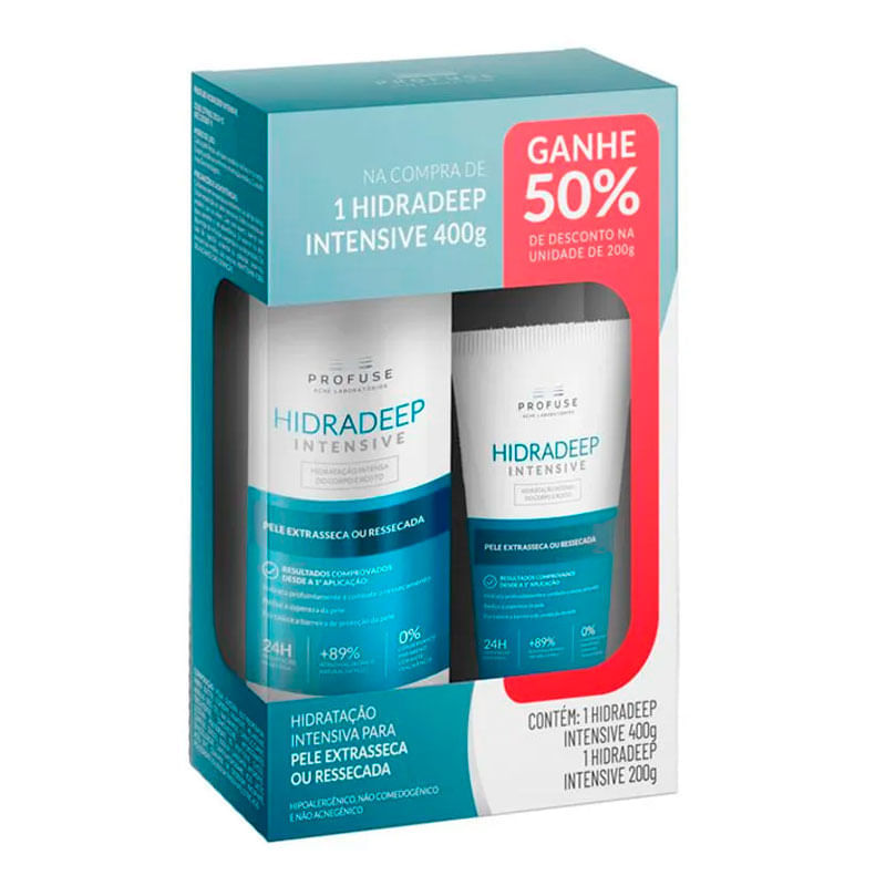 Kit Hidratante Profuse Hidradeep Intensive 400g + Hidratante Profuse ...