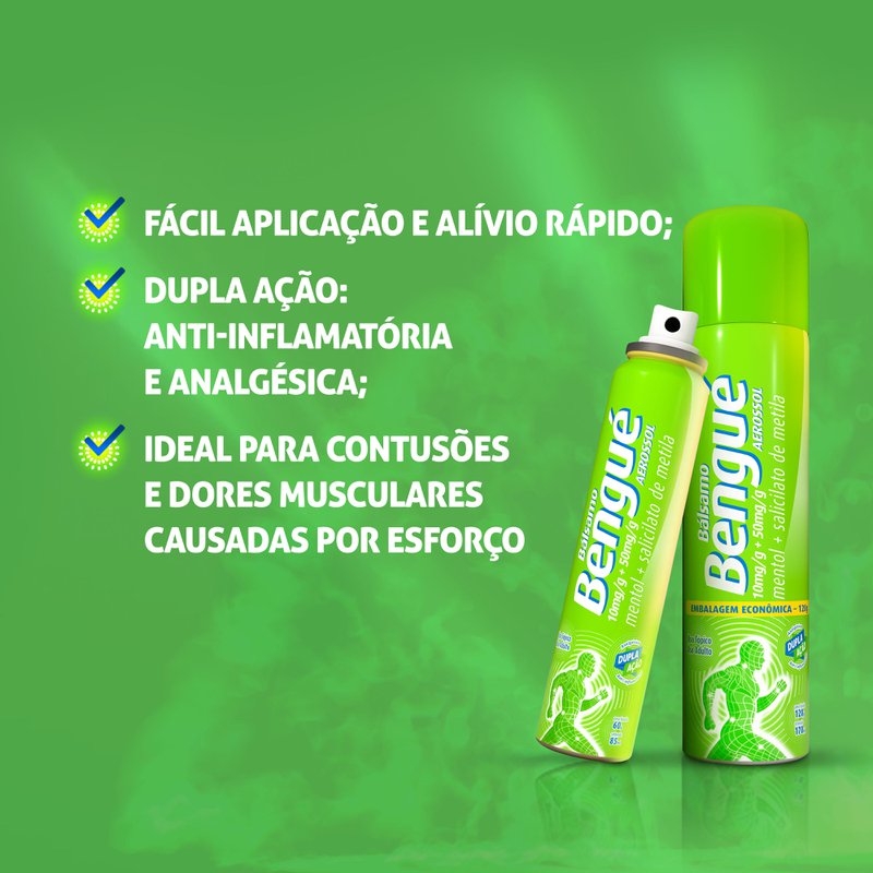 Bálsamo Bengué Aerosol 120g - Dupla Ação Contra Dor | Drogal
