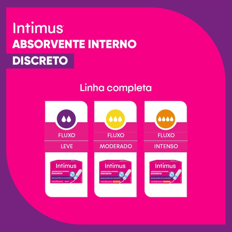 Absorvente Interno Intimus Discreto Médio 24 Unidades | Farmácia Online ...