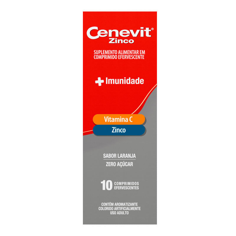 Suplemento Alimentar Cenevit Zinco + Imunidade Sabor Laranja 10 ...