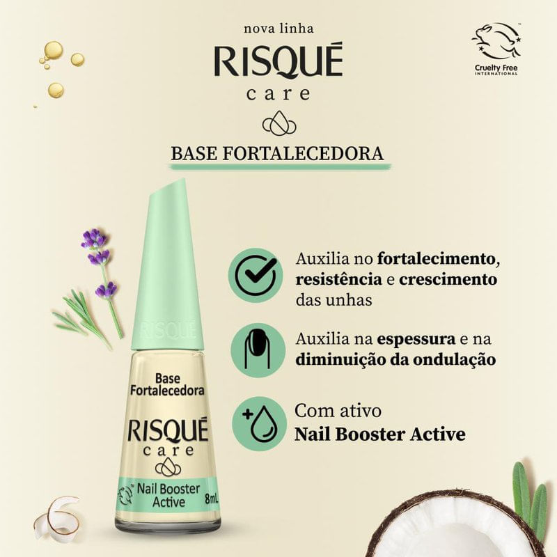 Base Fortalecedora Risqué Care Nail Booster Active 8ml | Farmácia ...