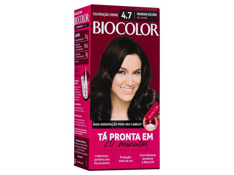 Tinta de Cabelo: Biocolor Mini Kit Marrom Escuro Da Moda 4.7