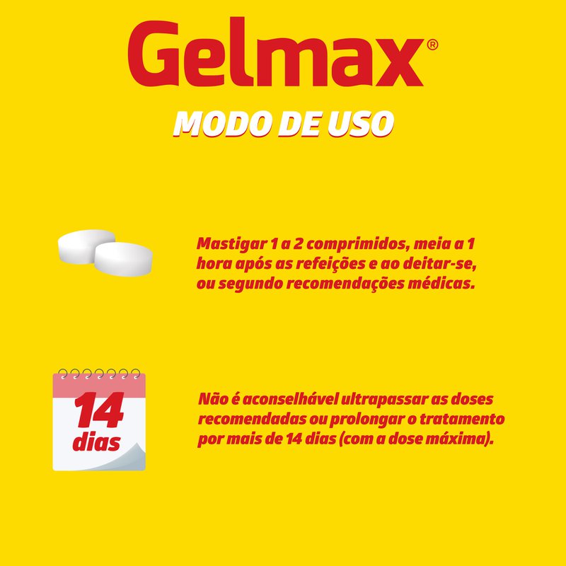 Gelmax Sabor Limão 24 Comprimidos Mastigáveis | Drogal