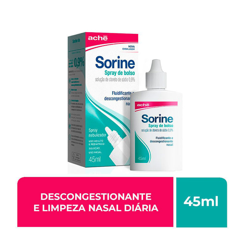 Sorine 0,9% Spray Nasal 45ml - Descongestionante Diário