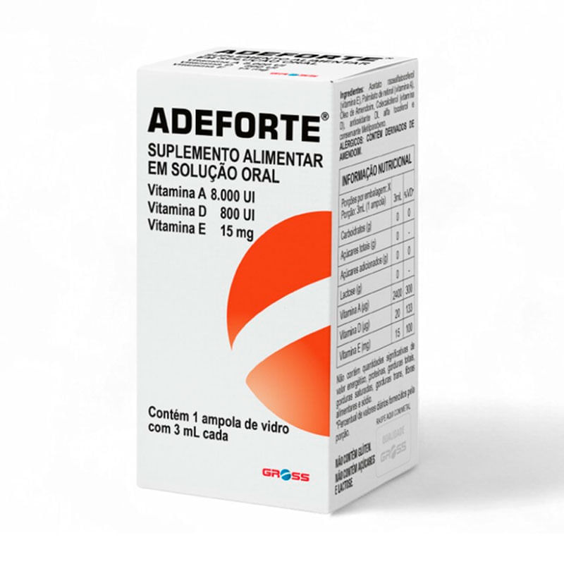 Suplemento Alimentar Adeforte Solução Oral 1 Ampola 3ml Cada | Farmácia ...